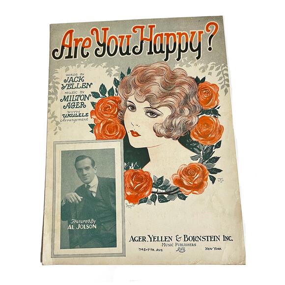 Ager. Yellen & Bornstein Inc | Art | Vtg Are You Happy Sheet Music By ...
